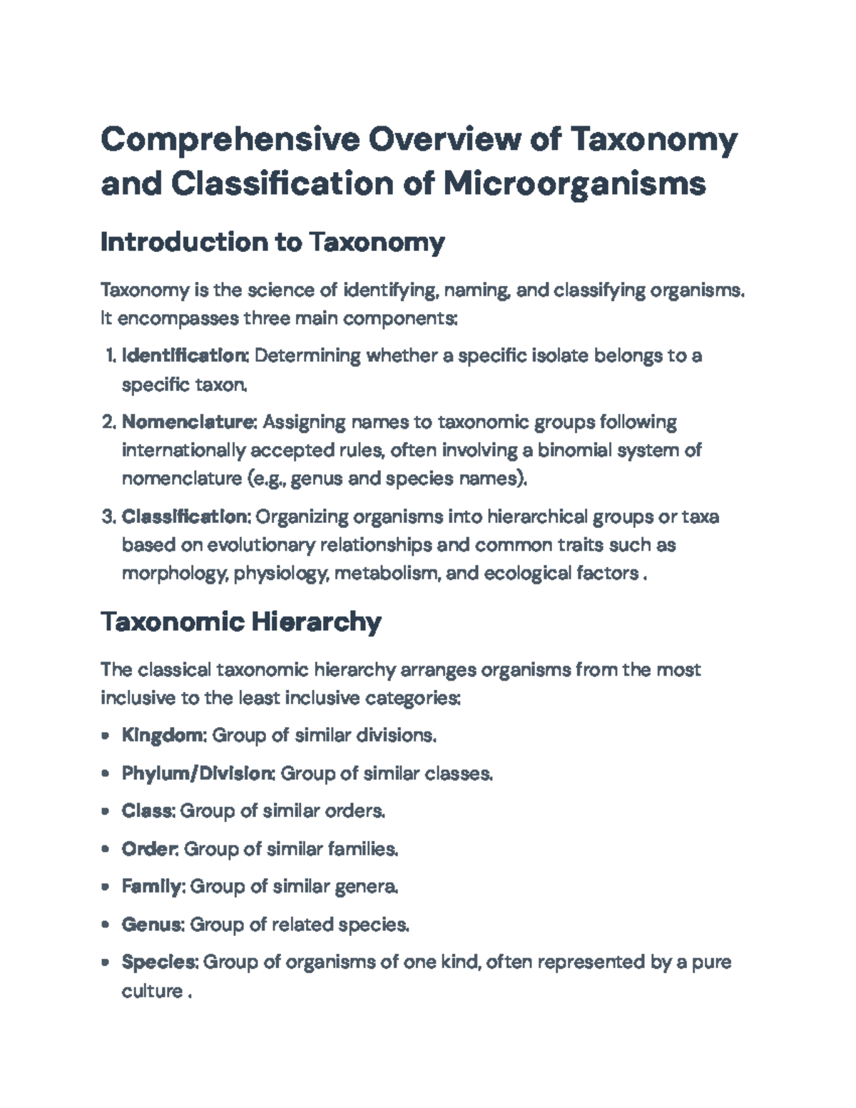 Taxonomy and Classification of Microorganisms: A Comprehensive Overview ...