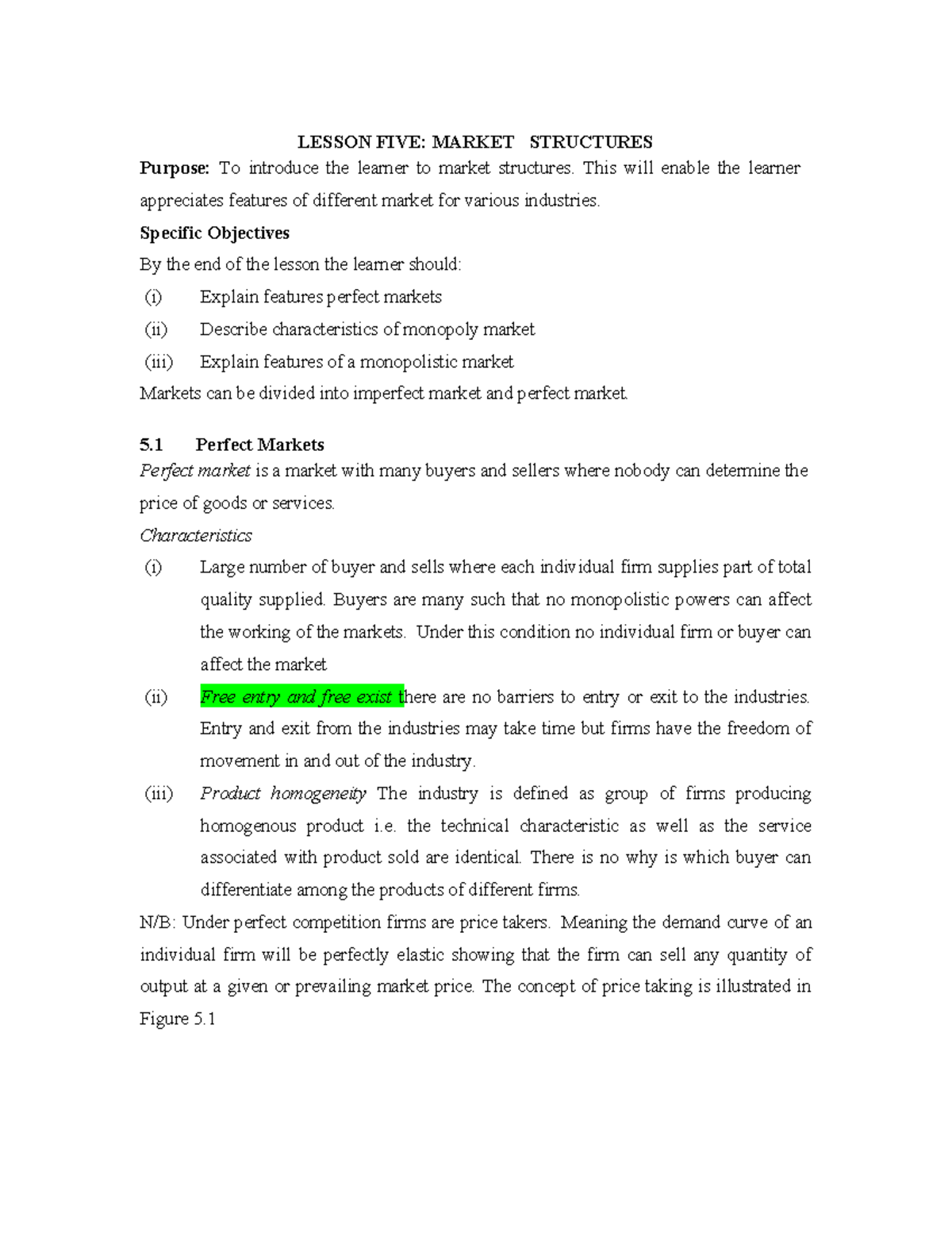 Market Structures Lesson 5: Understanding Perfect, Monopoly, and ...