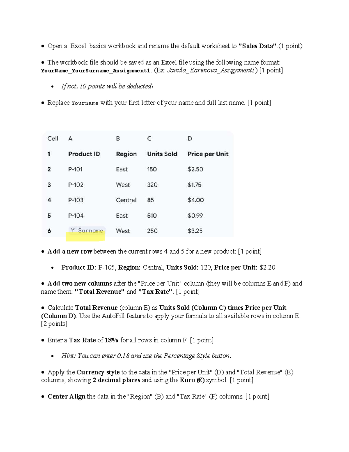 Excel Basics - AGOOD: Assignment 1 Workbook Instructions - Studocu