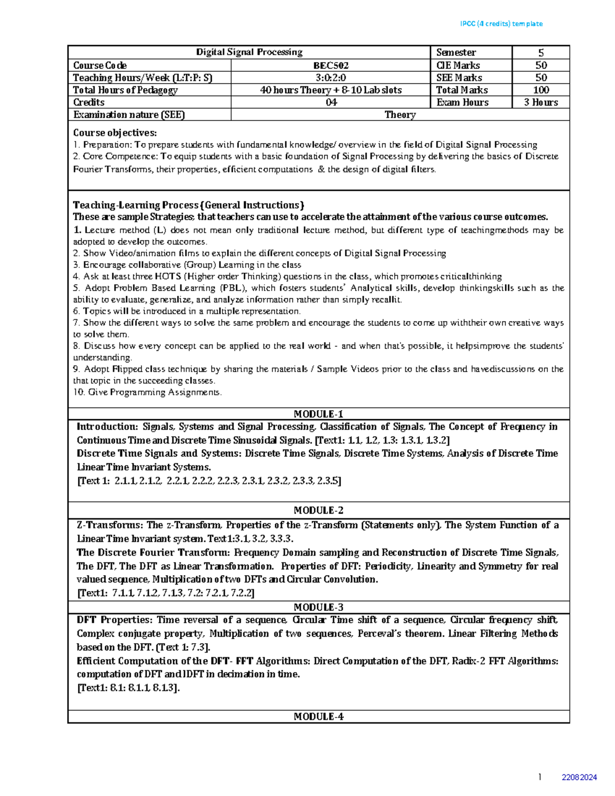 DSP Syallabus - Here's a suggested syllabus for a **Digital Signal Processing (DSP)** course ...