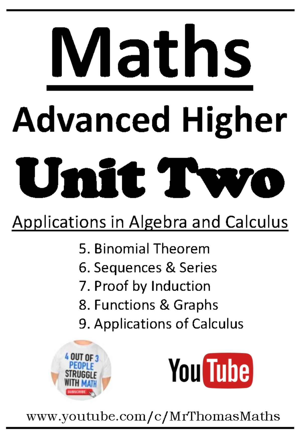 AH Maths Booklet - UNIT 2 - Applications in Algebra & Calculus - Studocu