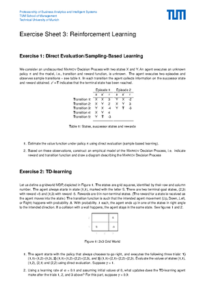 Formula Sheet - 1 Introduction to Deep Reinforcement Learning Exam ...