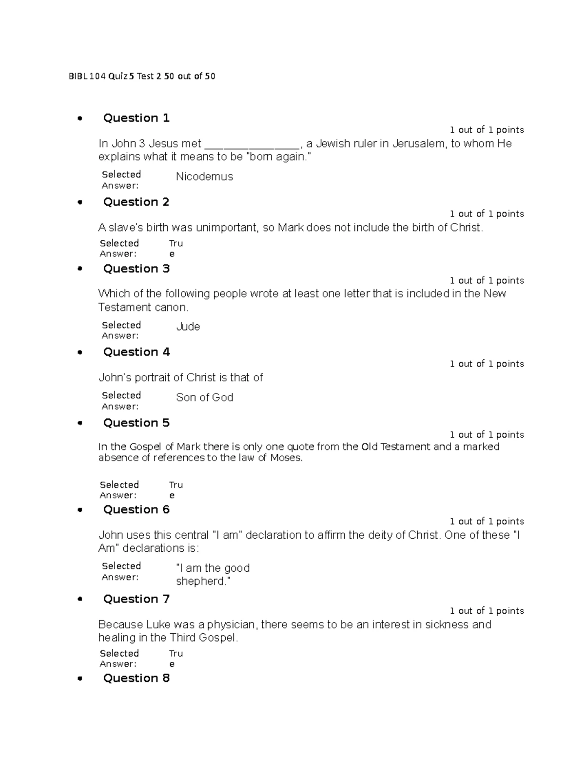 BIBL 104 Quiz 7 - Questions and answers for Chapter 7 - BIBL 104 Quiz 7 ...