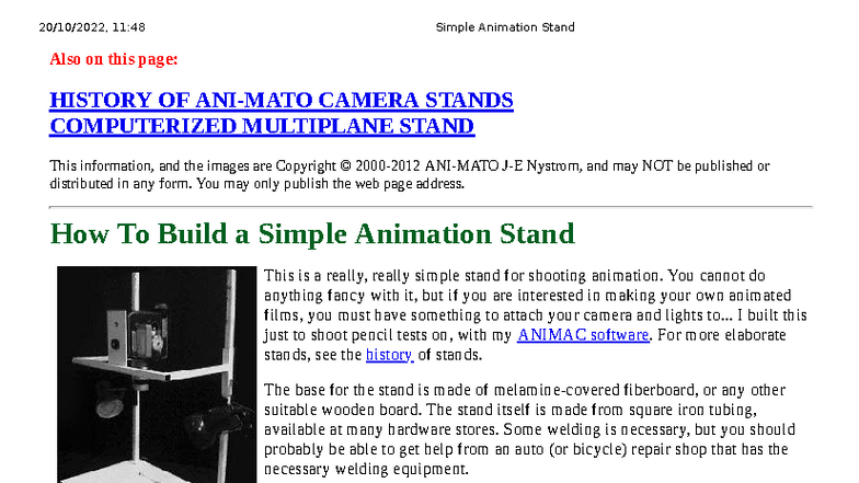 How to Build a Simple Animation Stand: A DIY Guide for Animators - Studocu