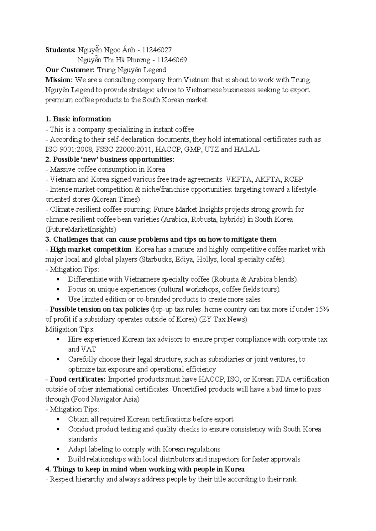 Case Study: Strategic Consulting for Trung Nguyên Legend's Coffee ...