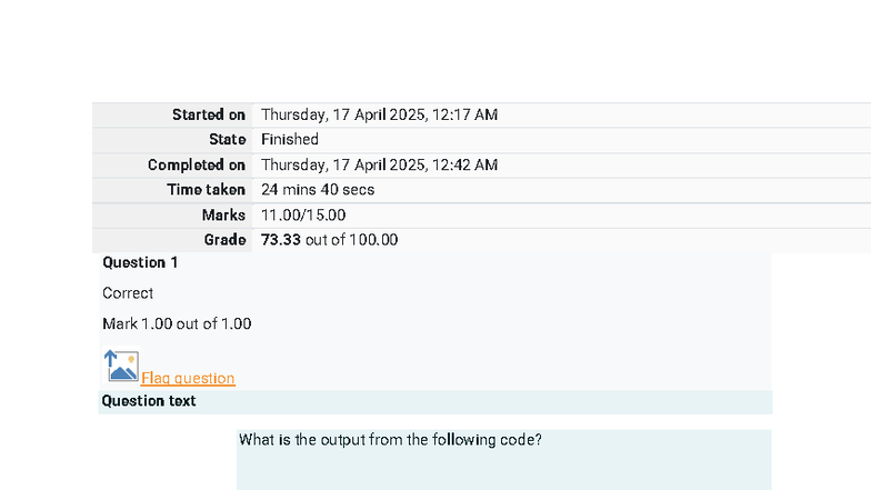 INF1511 2025 Assessment 01: Programming Output Questions - Studocu