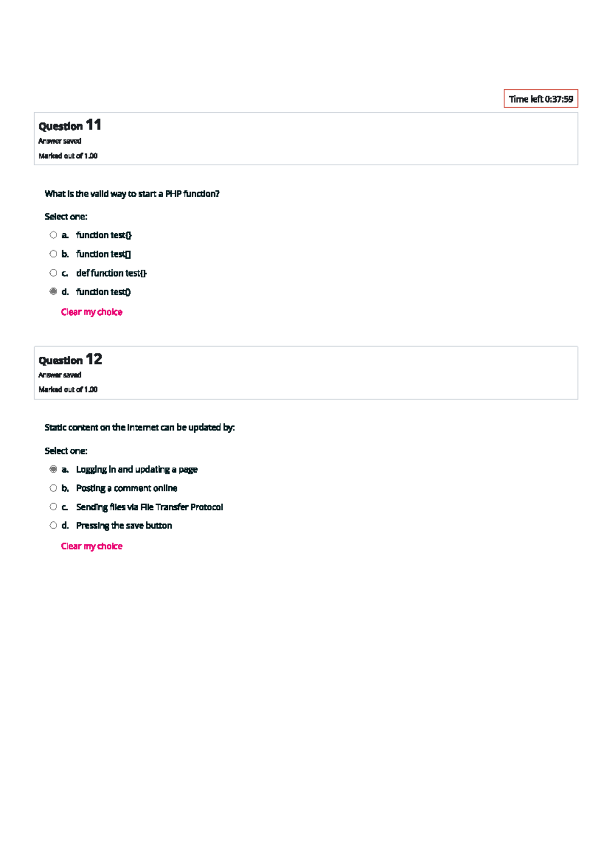 CS3305 Web 2 Final Exam Part 2 Questions and Answers Review - Studocu
