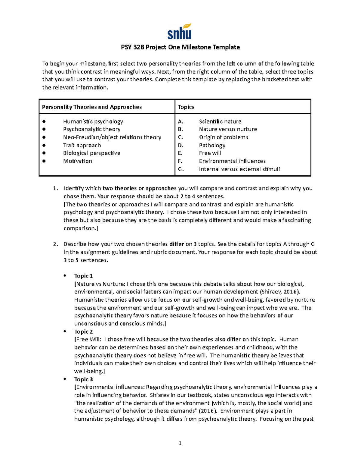 Module 4 project 1 milestone - PSY 328 Project One Milestone Template ...