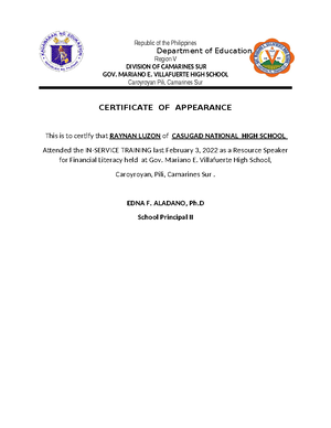 Annex-D PDO-I-Job-Description - Job Description – Ver. 2 Page 1 of 2 ...