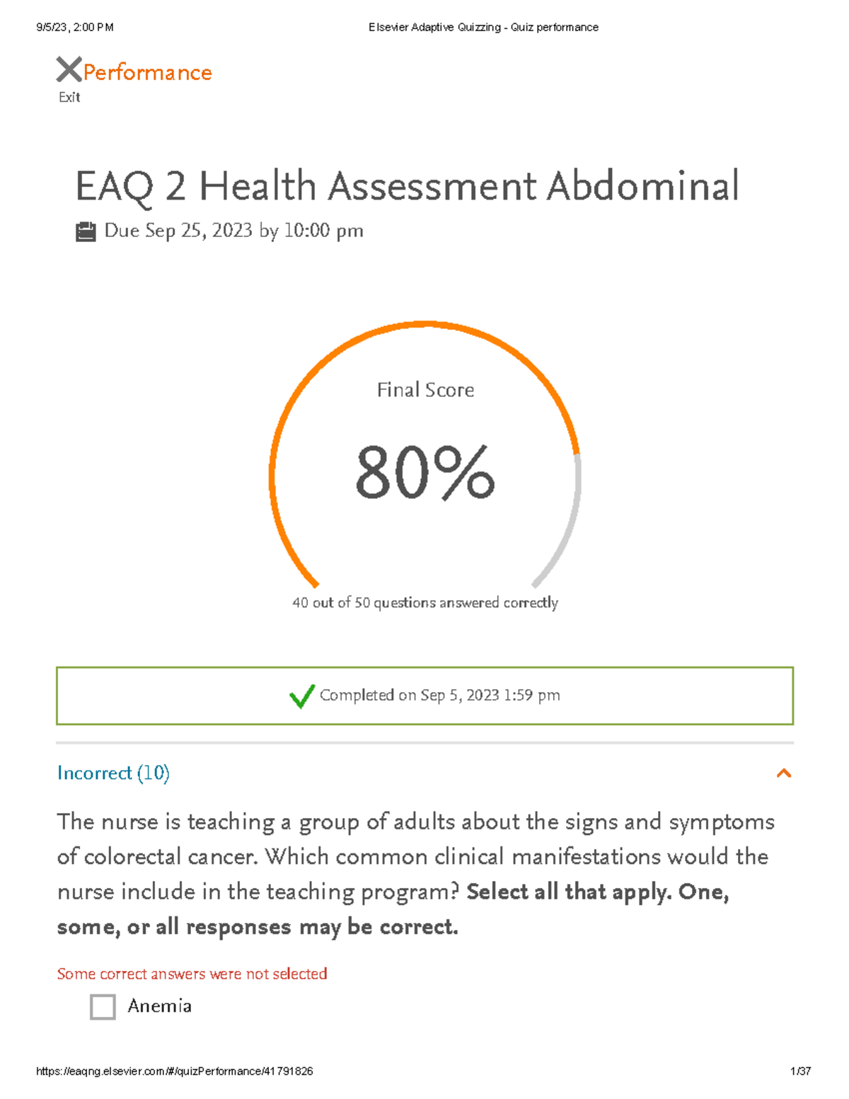 EAQ 2: Health Assessment - Abdominal Findings and Nursing Interventions ...
