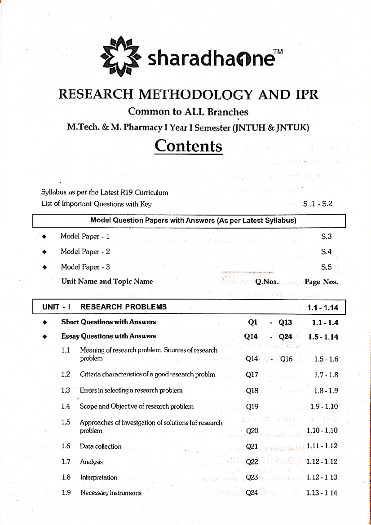 Research Methodology and IPR - Comprehensive Guide for M. M. Pharmacy (R19) - Studocu