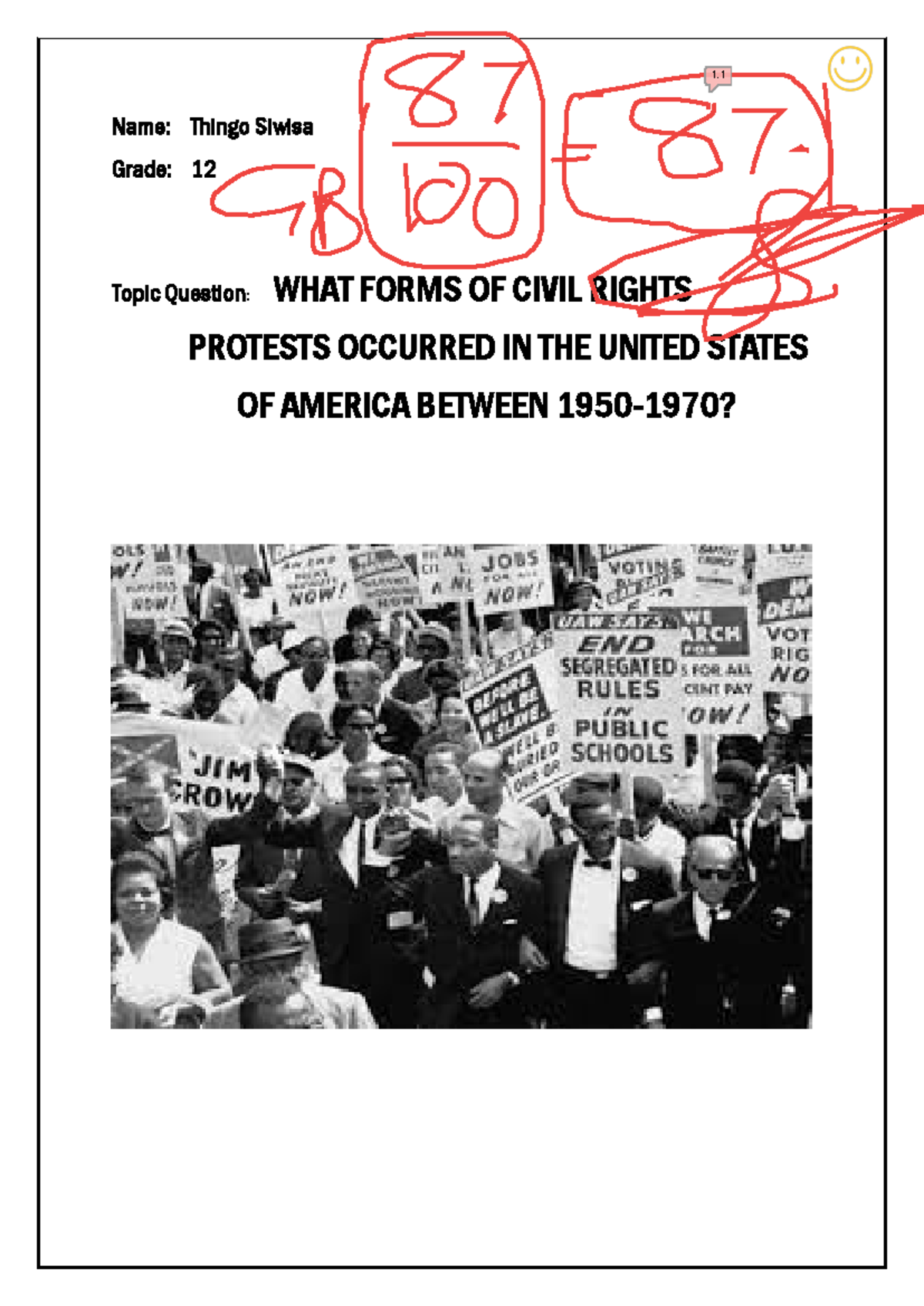 US Civil Rights Movement: Forms of Protests (1950-1970) - Studocu