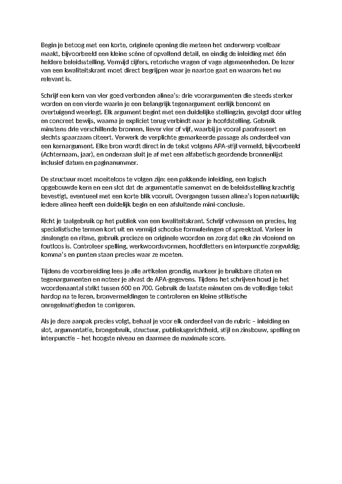 Betoog Structuur en Schrijfwijze: Tips voor Kwaliteitskranten - Studeersnel