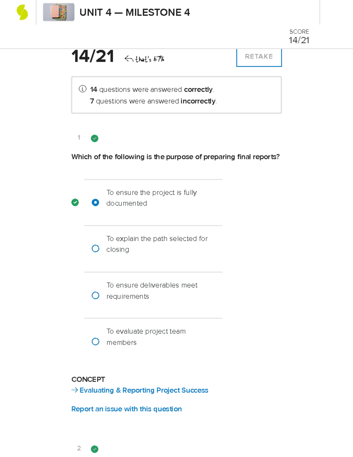 UNIT 4 - MILESTONE 4: Evaluating Project Success and Closing Processes ...