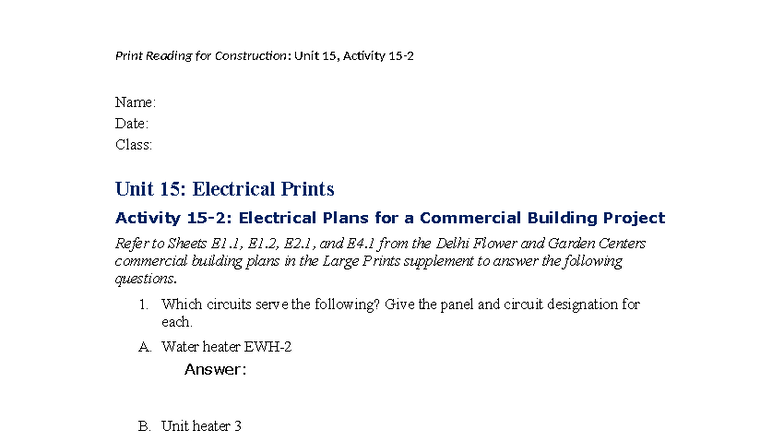 GW Activity 15-2: Electrical Prints for Commercial Building Project ...