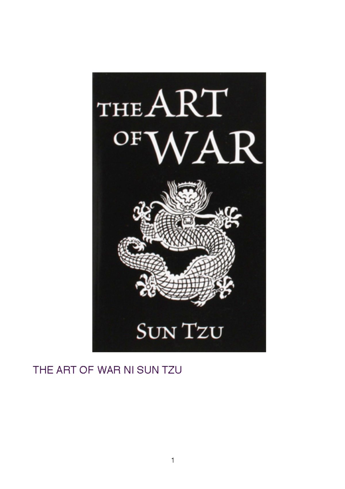 Art of War by Sun Tzu: Activity Material Overview (NLP 02017) - Studocu