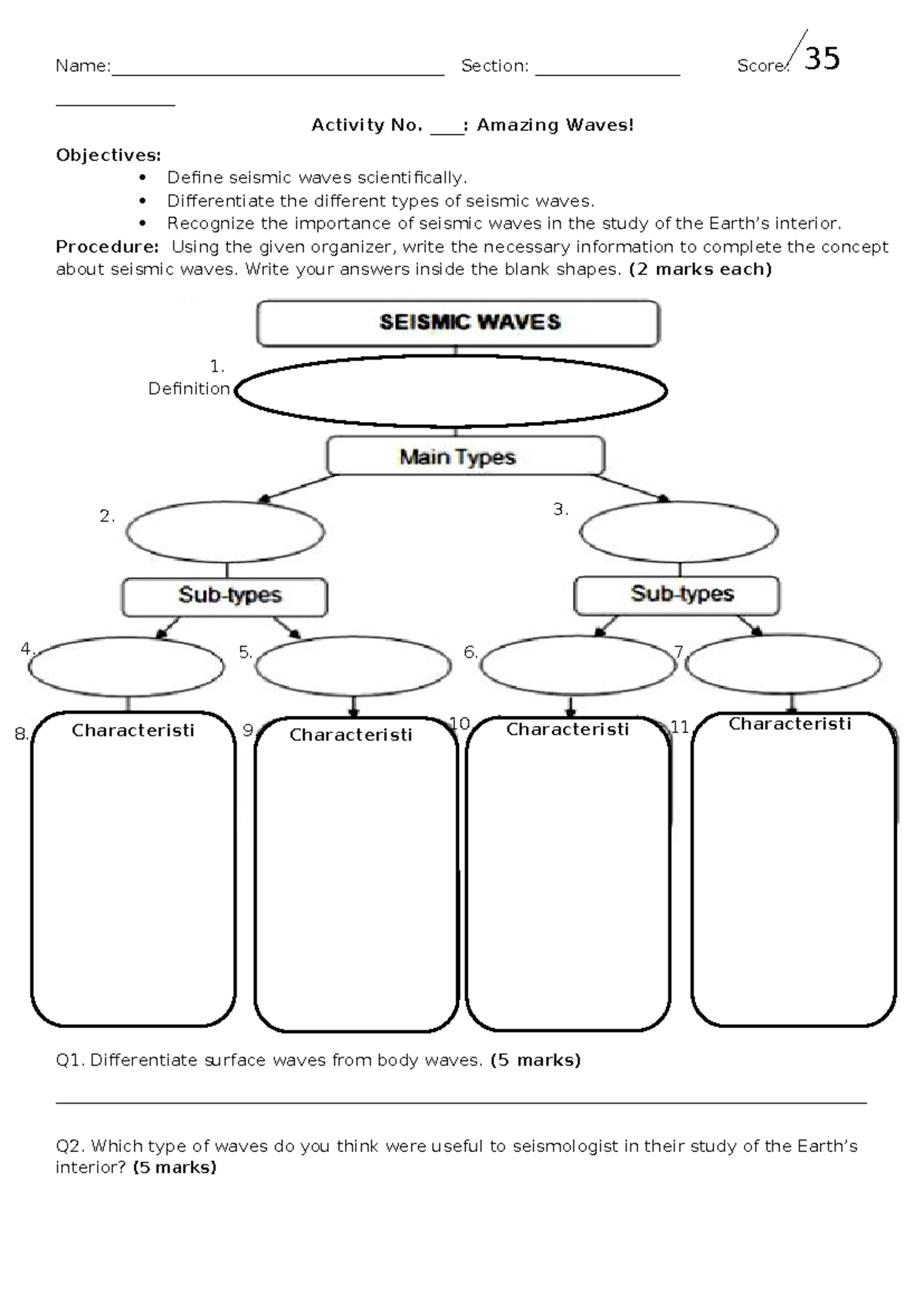 Activity 4: Seismic Waves Analysis and Differentiation - Studocu