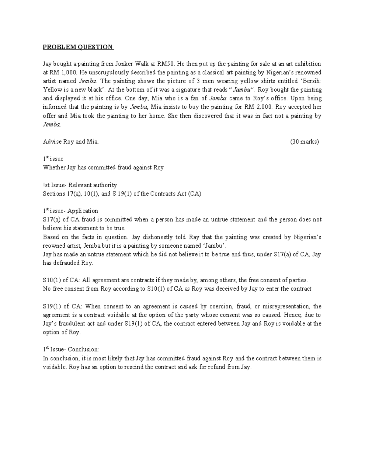 TUT 6 - Topic 3 (PART C) - GPOL T6 - PROBLEM QUESTION Jay bought a ...