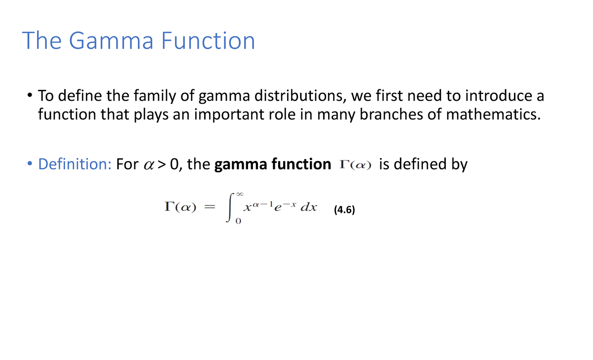 Gamma Distribution Overview and Applications in Statistics - Studocu