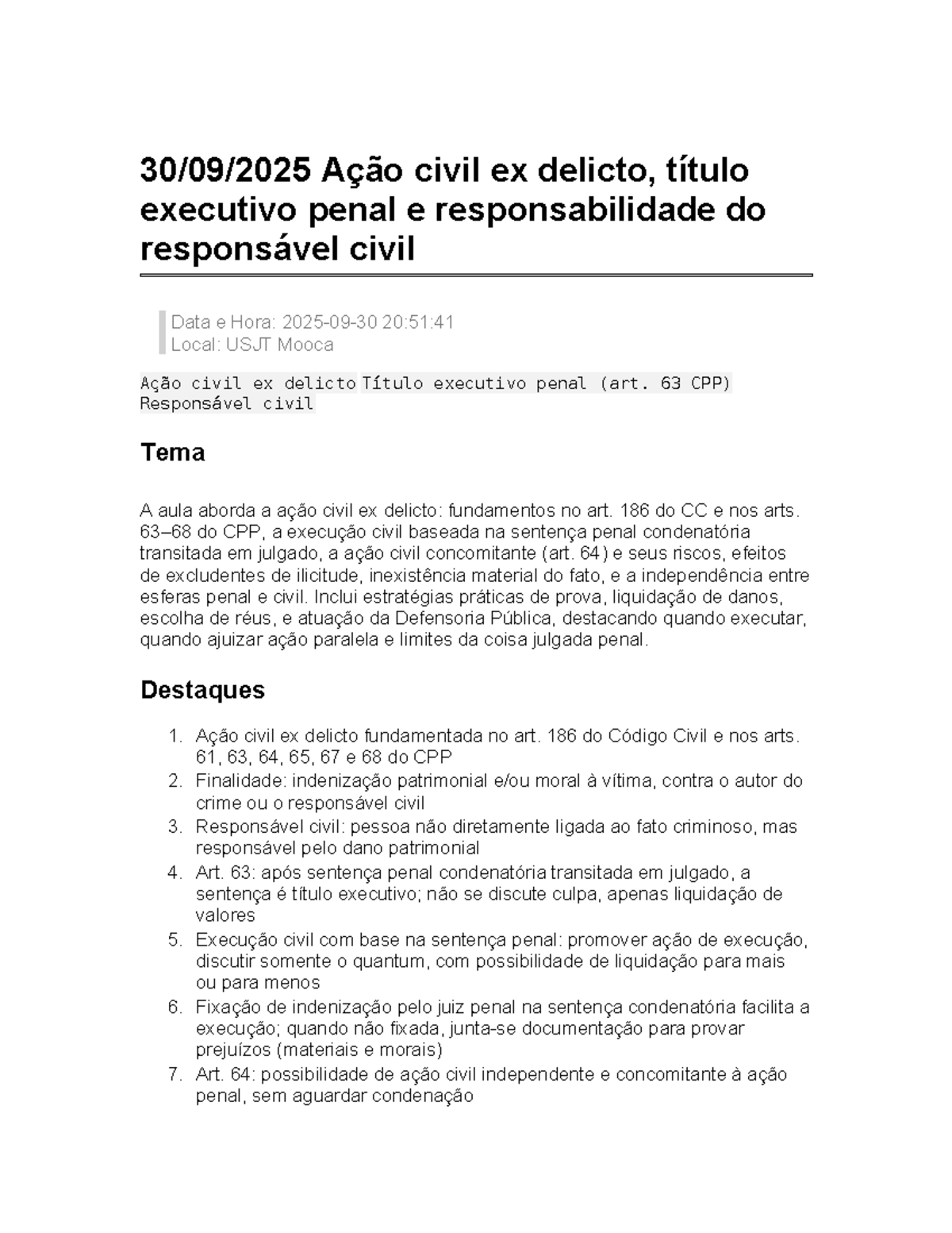 Ação Civil Ex Delicto e Título Executivo Penal: Análise e Estratégias ...