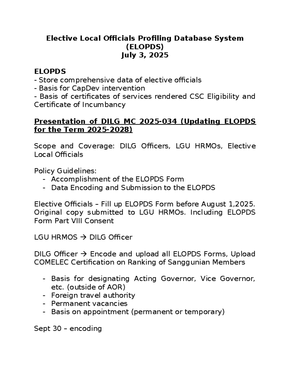 ELOPDS: Comprehensive Guide for Elective Officials Data Management ...