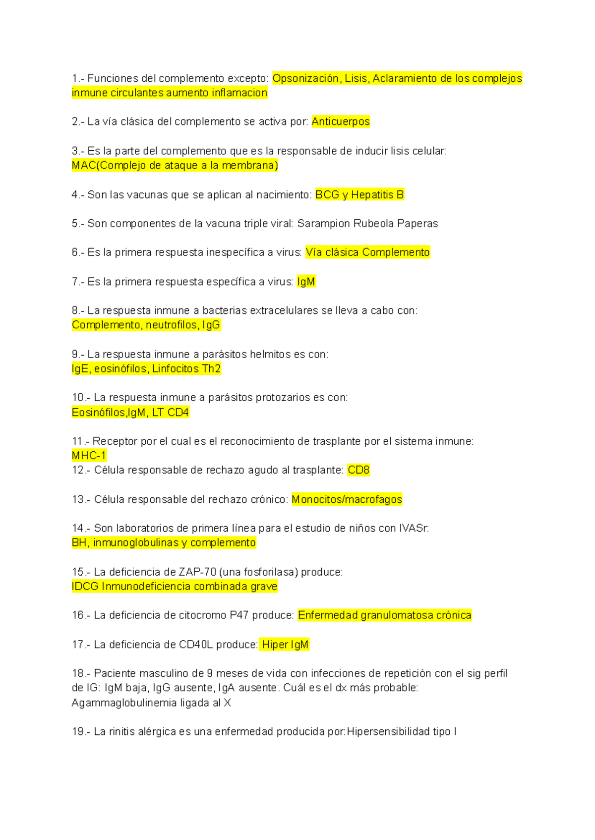 2do Parcial de Inmunología - Guía para el Examen - Studocu