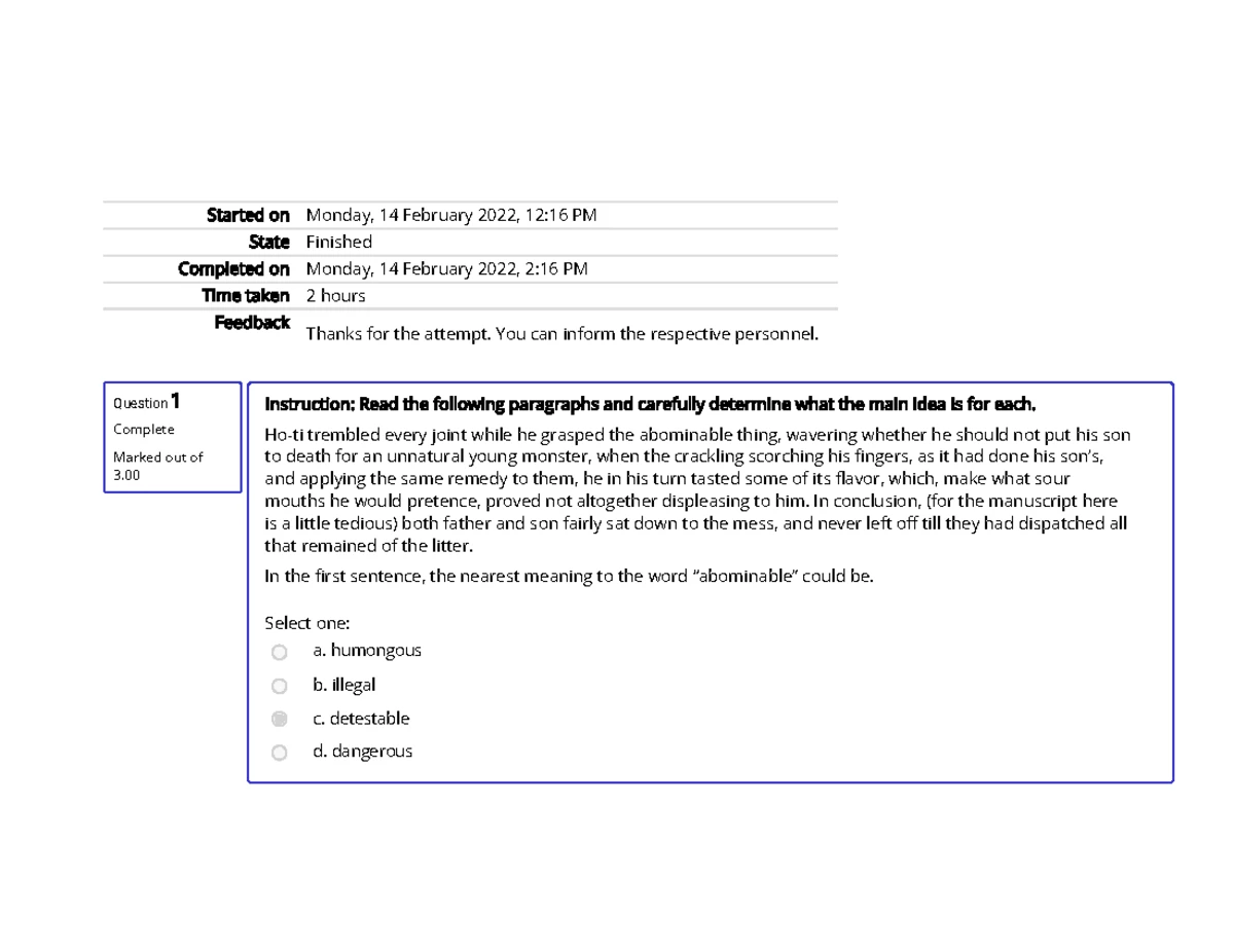 Sample paper - Nyk - NYK SHIP MANAGEMENT PTE. LTD. Entrance Test for ...