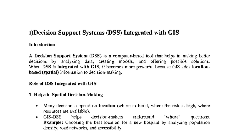 DSS & GIS Integration: Enhancing Decision-Making & Business ...