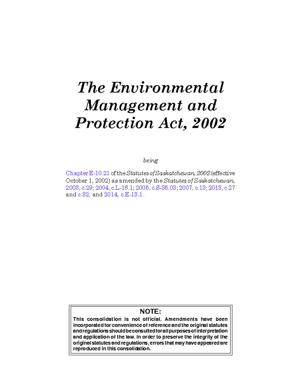 EMPA2002 - Review about environmental management and protection - c. E ...