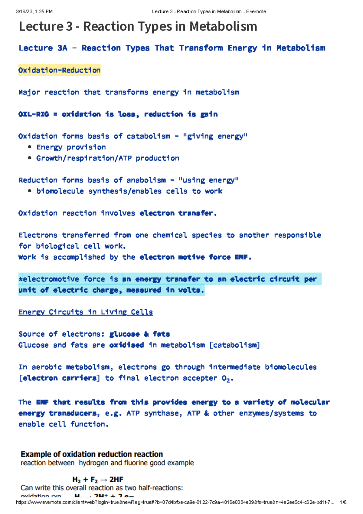 Lecture 3 - Reaction Types in Metabolism - Evernote - Lecture 3 ...