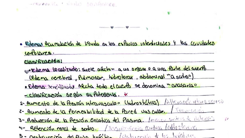 Repaso de Anatomía Patológica 1: Edema y Trombos - Studocu