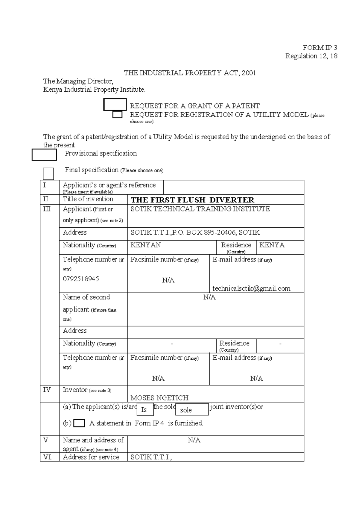 FLSH Diverter - Lecture Notes on Patent Application IP 3 - Studocu