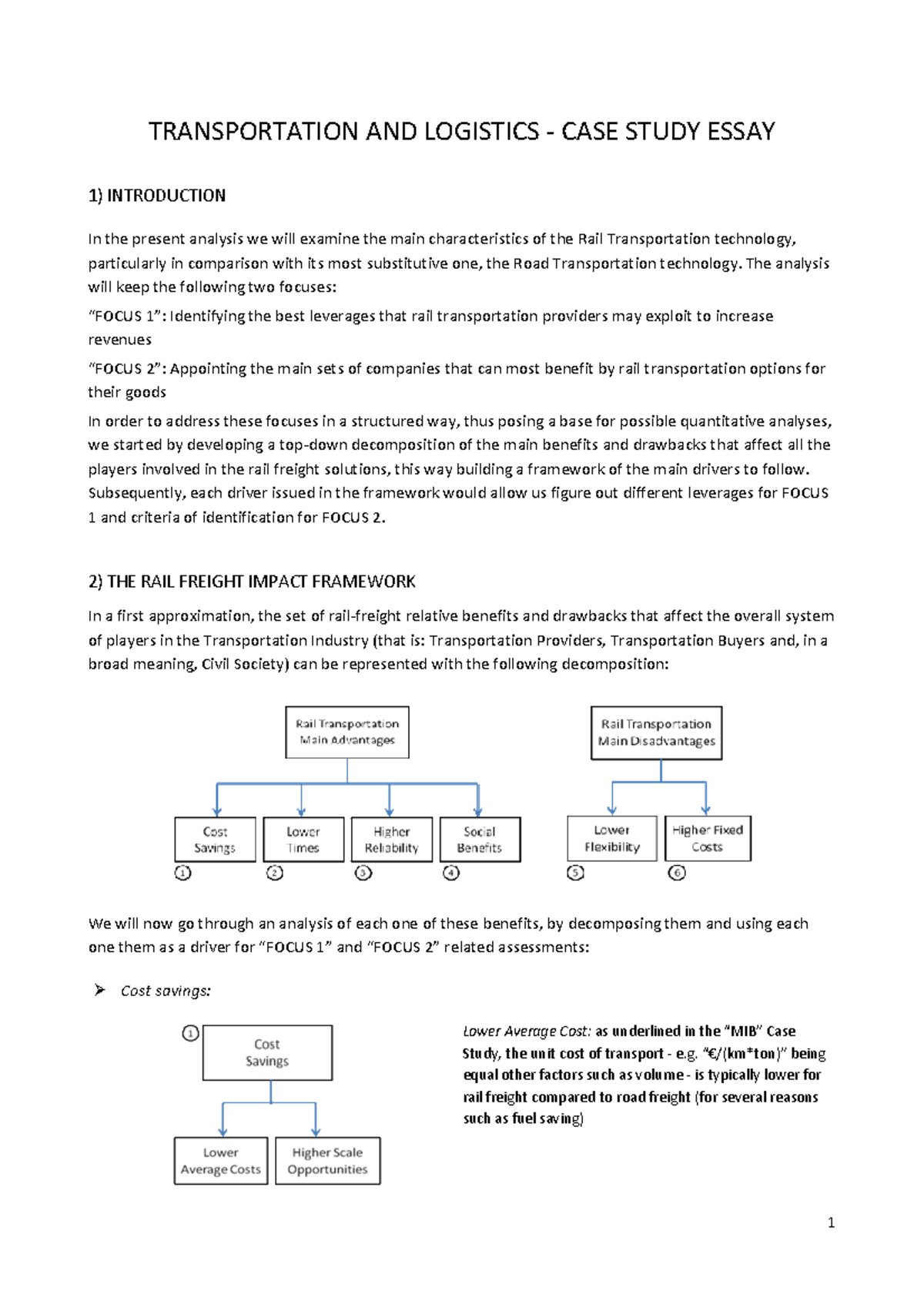 Transportation and Logistics Essay Maste - LUCA PETRAROIA, 4210516 ...