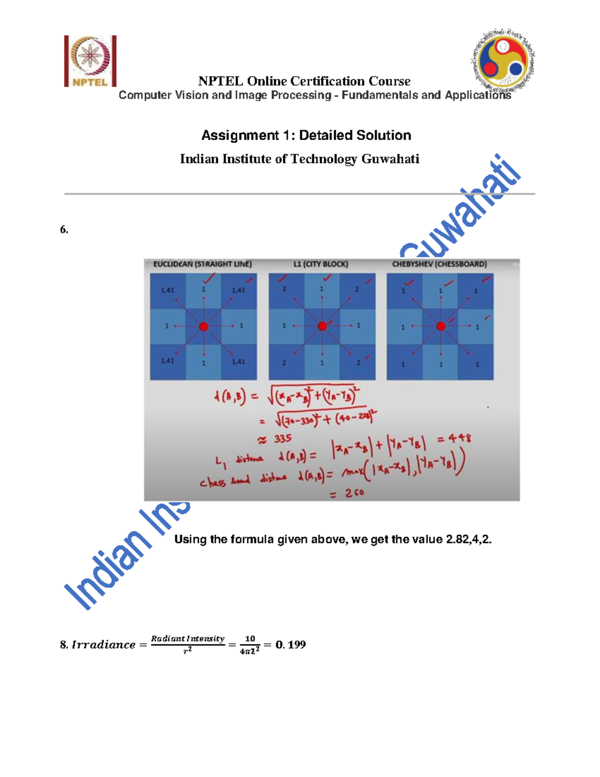 Week1 - yes - Computer Vision and Image Processing - Fundamentals and Applications Assignment 1 ...
