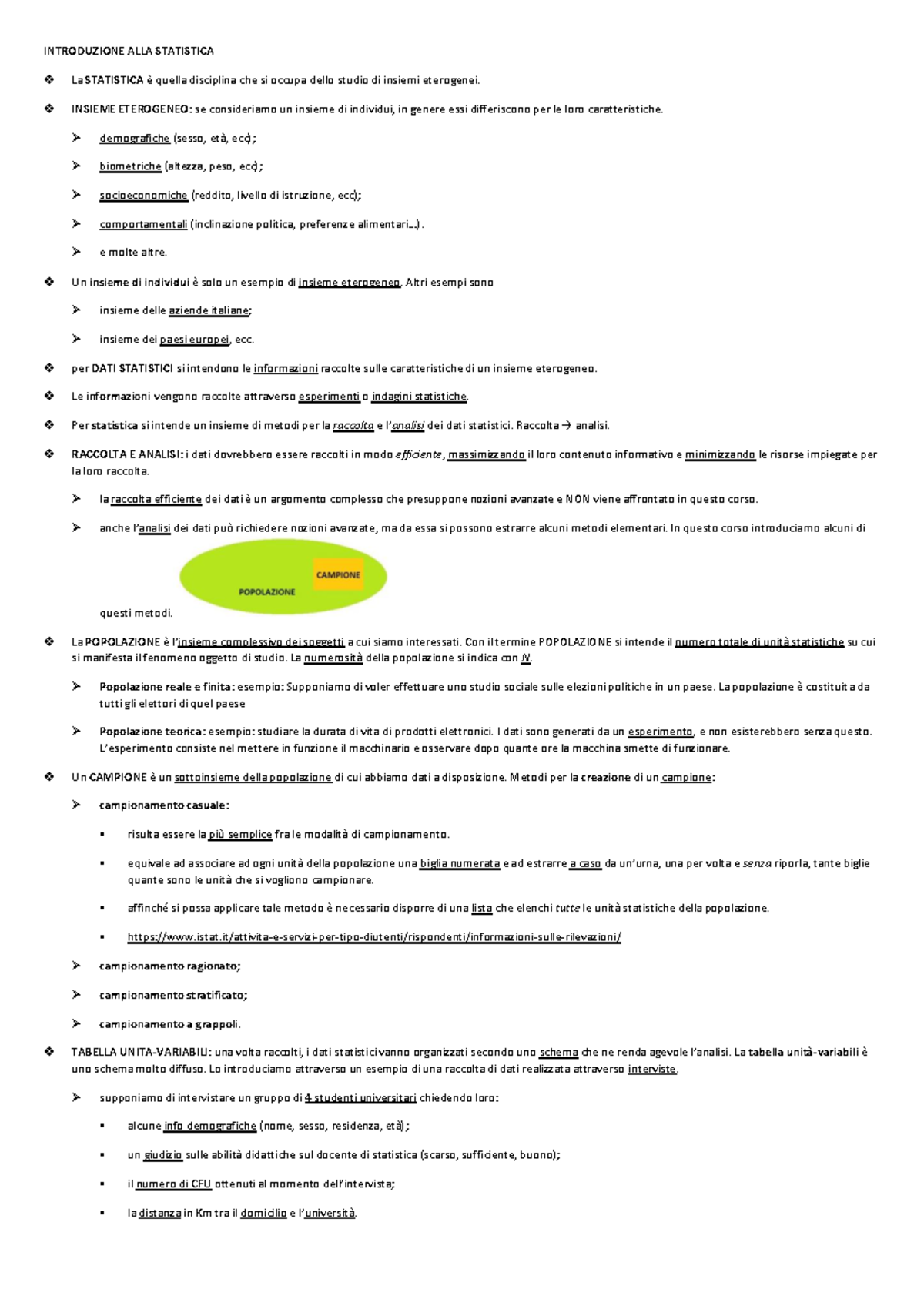 Introduzione alla Statistica: Concetti Fondamentali e Metodi (STAT101 ...