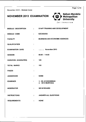 [Solved] Personnel training n5 notes - Human Resource Management ...
