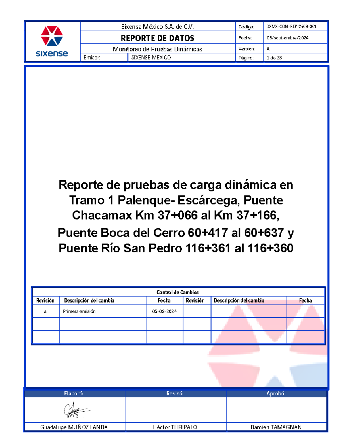 SXMX-CON-REP-2409-001-A Informe Pruebas Dinámicas - REPORTE DE DATOS ...