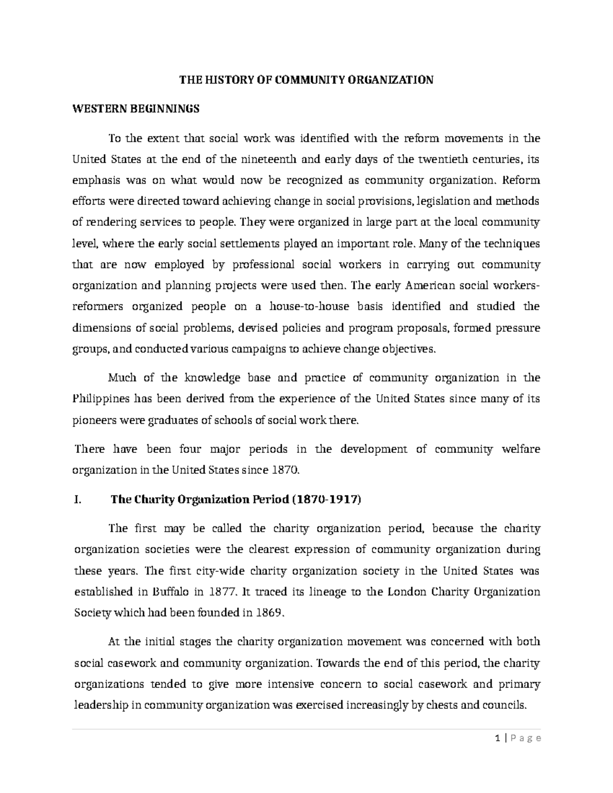 THE History OF Community Organization - THE HISTORY OF COMMUNITY ...