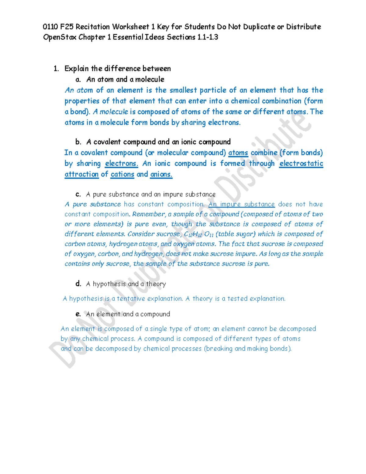 OpenStax CH 1 Recitation Worksheet 0110 F25 Key for Students - Studocu