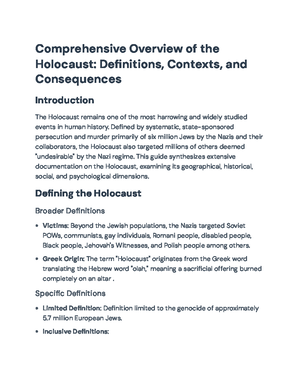 Holocaust Study Guide: Key Terms, Events & Exam Preparation ...