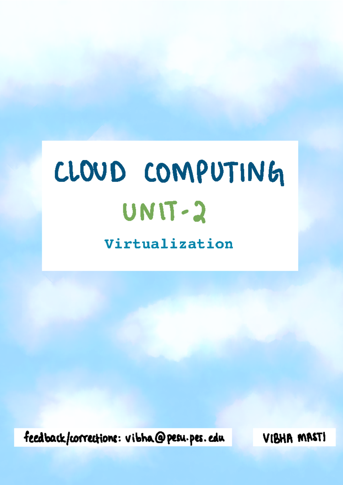 CC Unit 2 - notes for unit2 - Virtualization CLOUD COMPUTING UNIT ...
