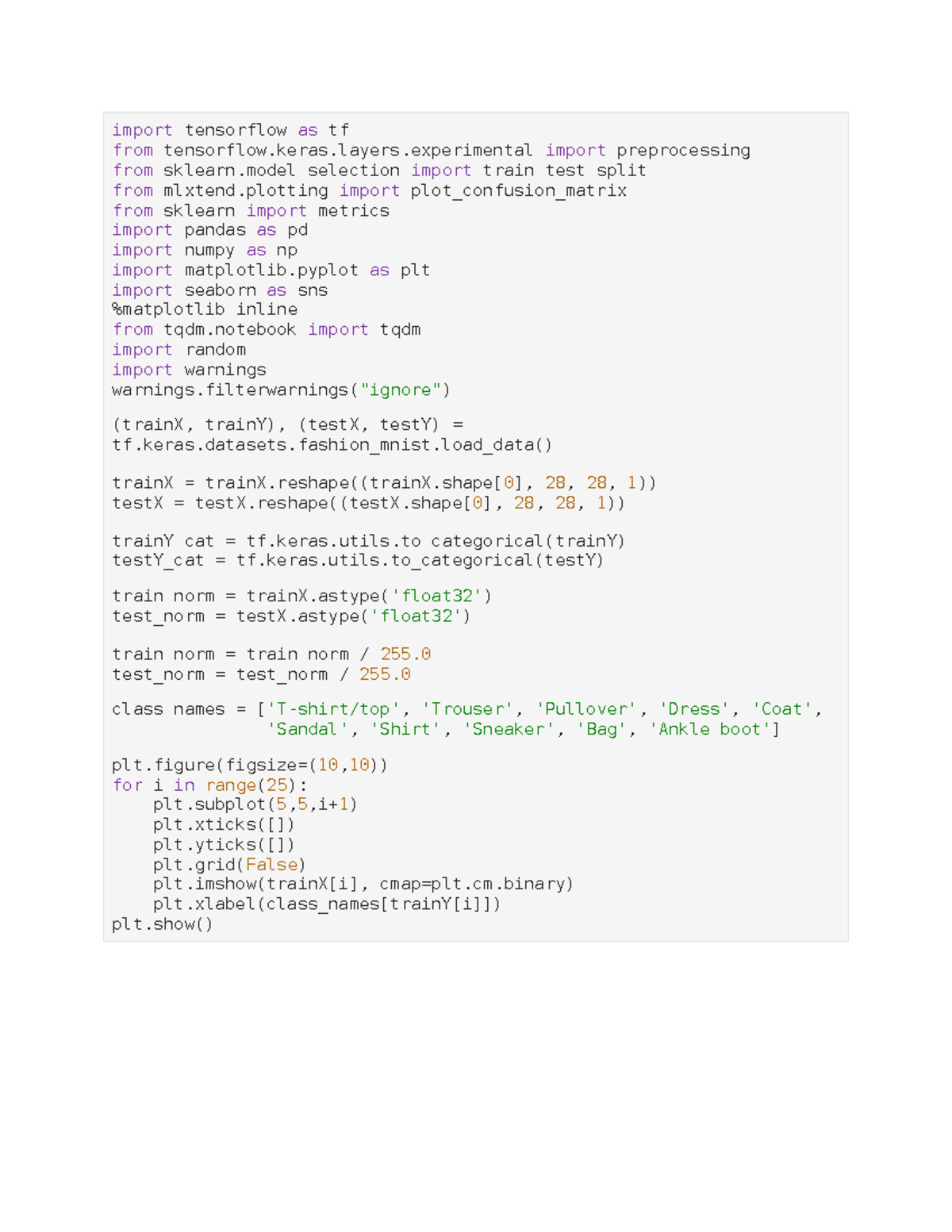 Prc3 - Fashion MNIST CNN Model Training and Evaluation - Studocu
