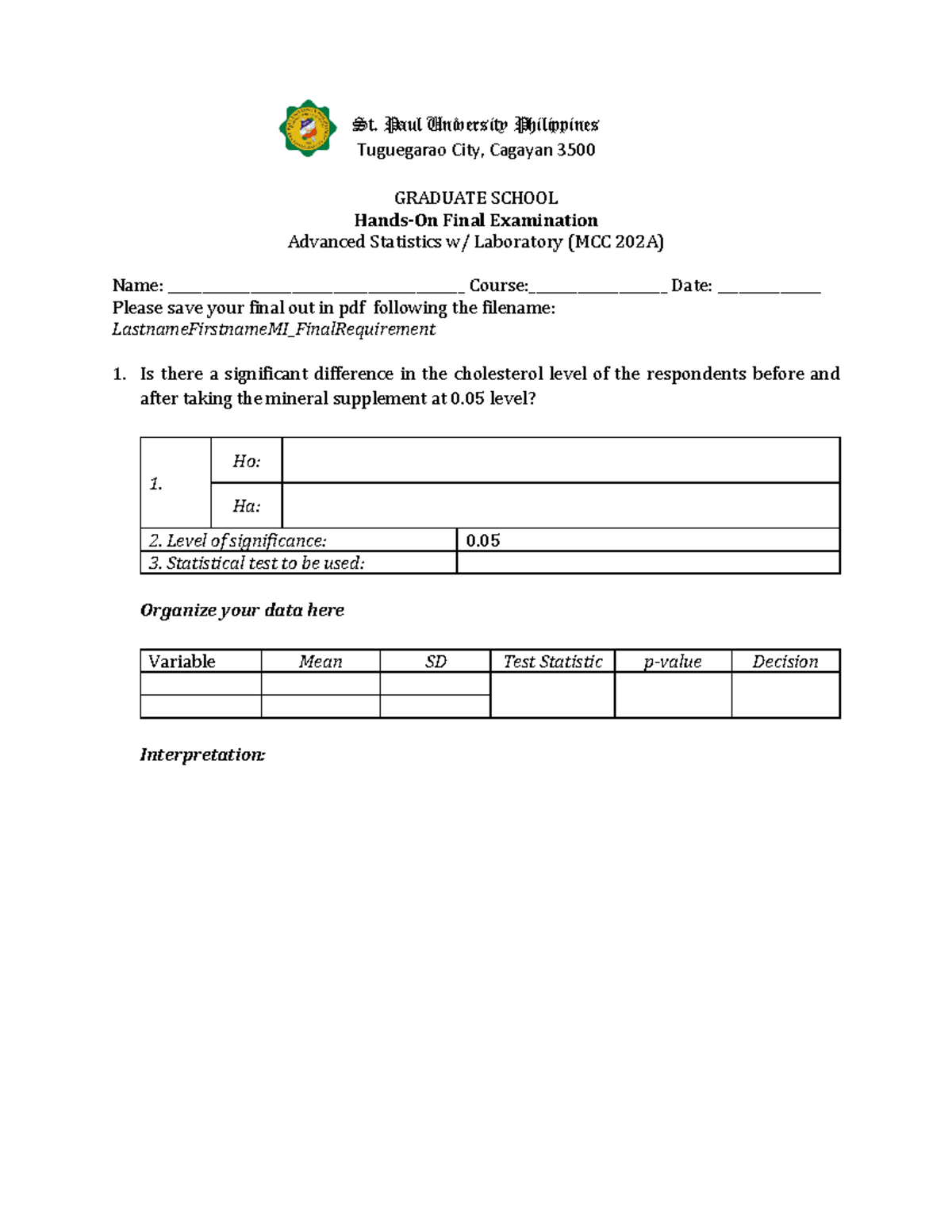 Final Examination-Questions - St. Paul University Philippines ...