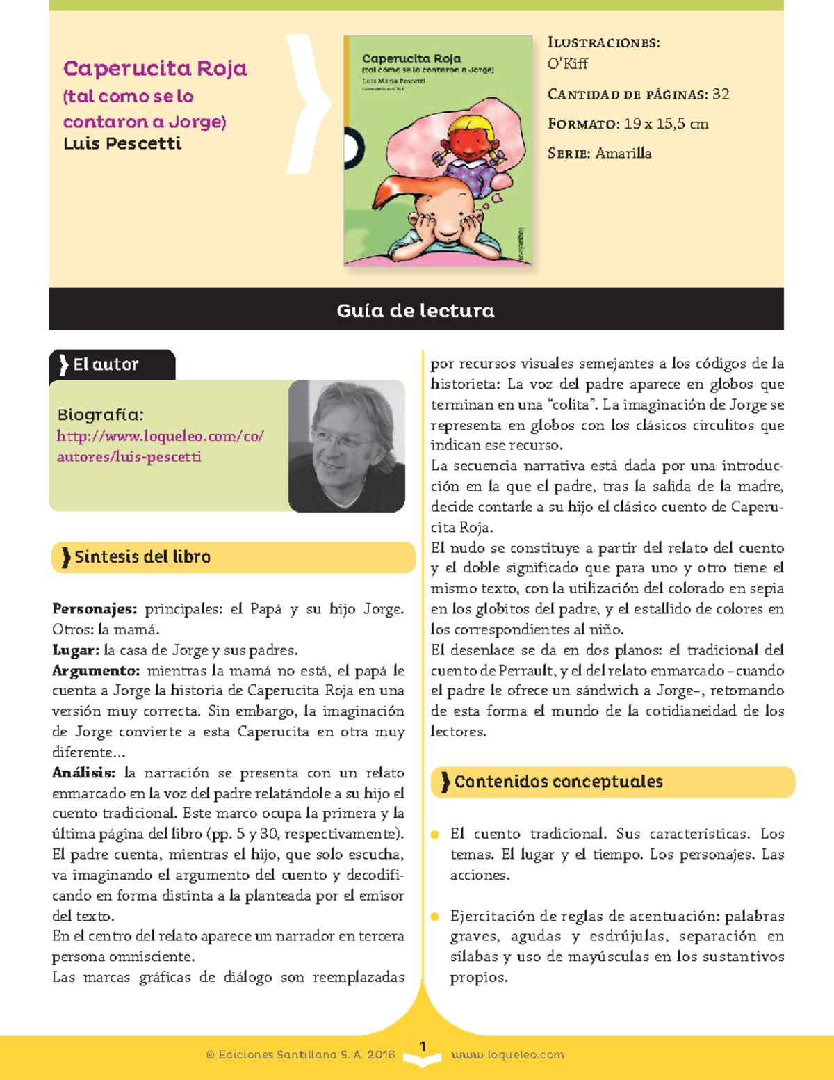 Guía de Lectura: Caperucita Roja (Tal como se lo Contaron a Jorge ...