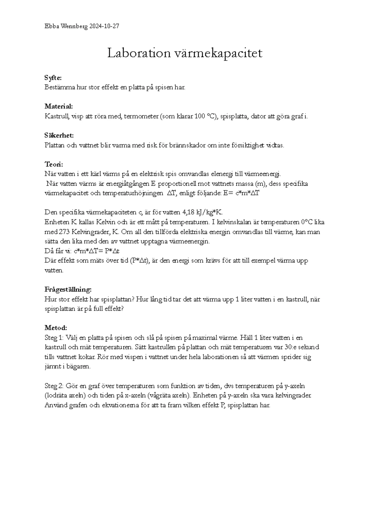 Lab2 Elektricitet och kretsar: Fysik 1 Laboration - Studocu