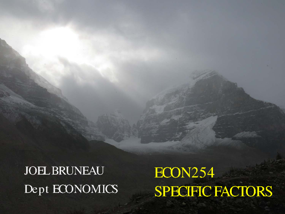 ECON254 Final Exam: Specific Factors and Trade Dynamics - Studocu