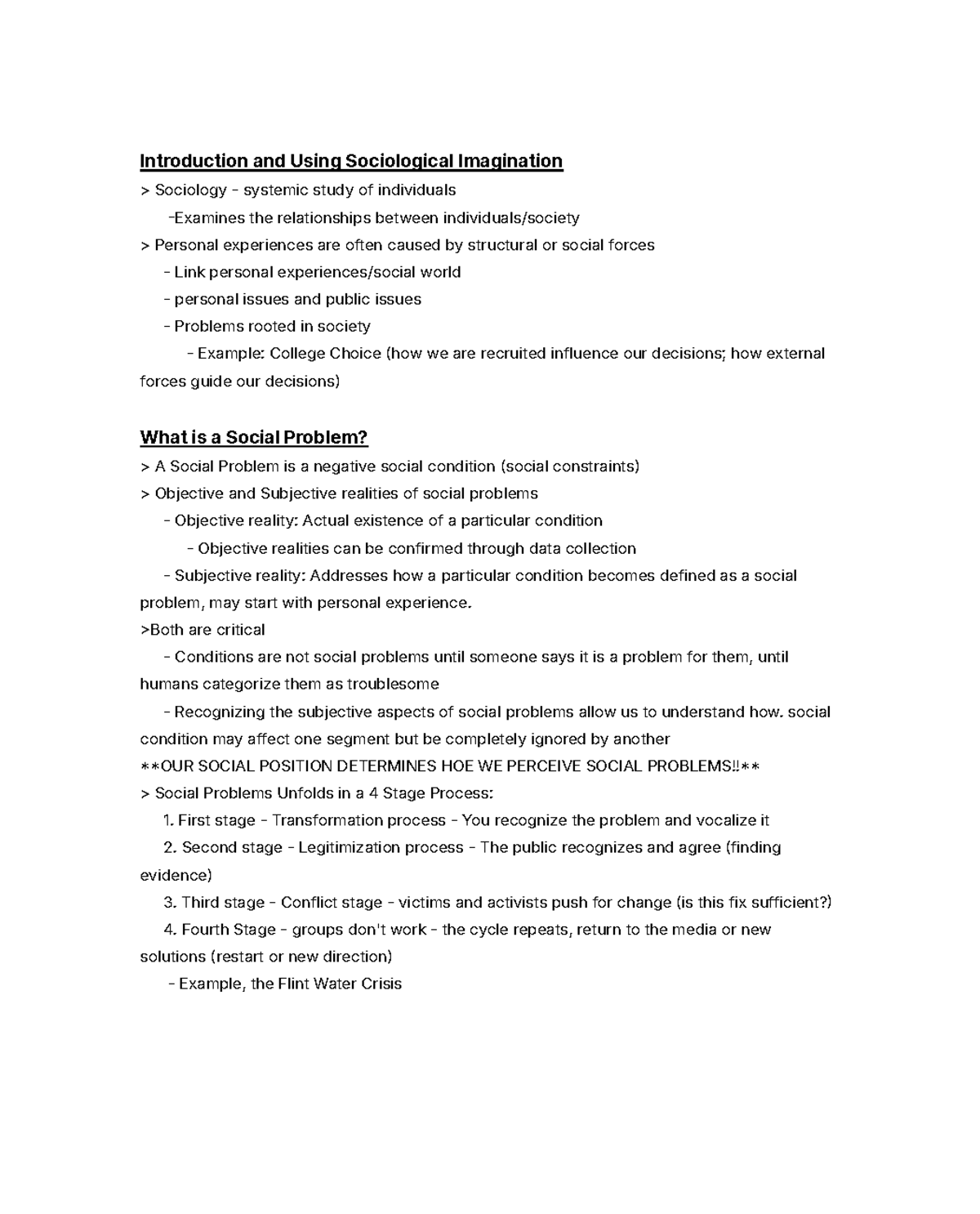 Sociology 101: Understanding Social Problems via Flint Water Crisis ...