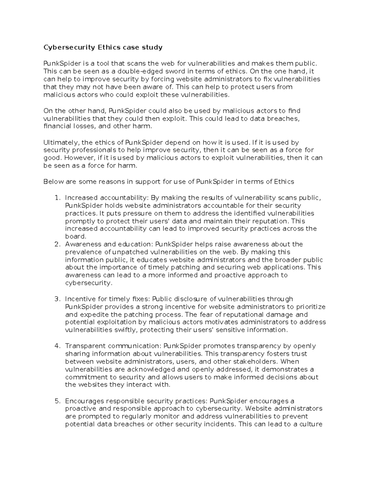 Ethical Considerations in Cybersecurity: A Case Study on PunkSpider ...