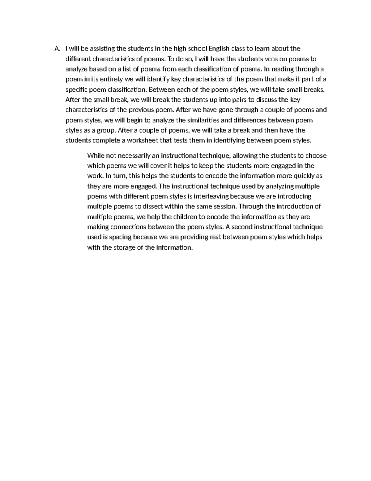 ENG 101 Task 1: Scenario-Based Instruction Using Poem Analysis ...