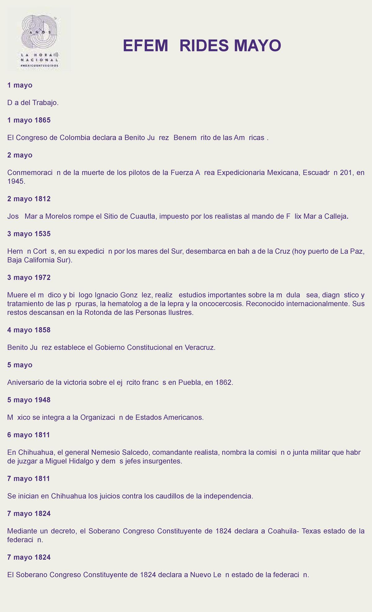 Efemérides de Mayo: Eventos Históricos y Conmemoraciones Importantes ...
